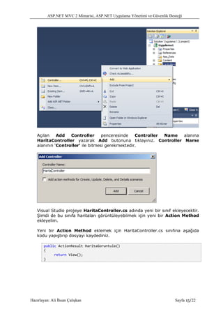 ASP.NET MVC 2 Mimarisi, ASP.NET Uygulama Yönetimi ve Güvenlik Desteği | PDF