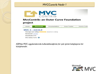 ASP.Net MVC ile Web Uygulamaları -17(MVCContrib) | PPT