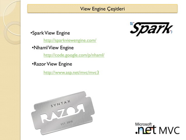 ASP.Net MVC ile Web Uygulamaları -14(Spark ViewEngine) | PPT