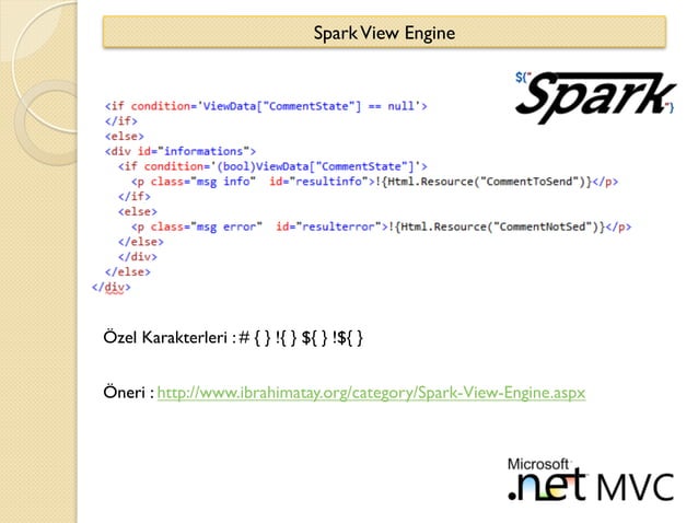 ASP.Net MVC ile Web Uygulamaları -14(Spark ViewEngine) | PPT