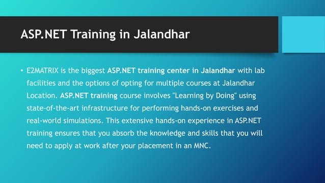 Asp.net training in jalandhar | PPT