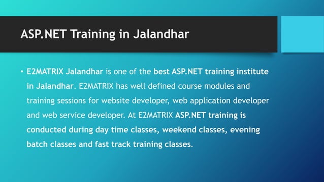 Asp.net training in jalandhar | PPT
