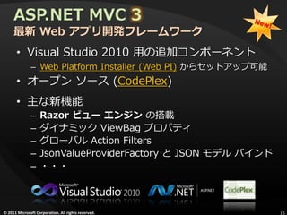 最新 ASP.NET Web 開発オーバービュー | PPT