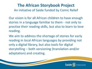 African Storybook: The First 18 Months of the Project | PPTX