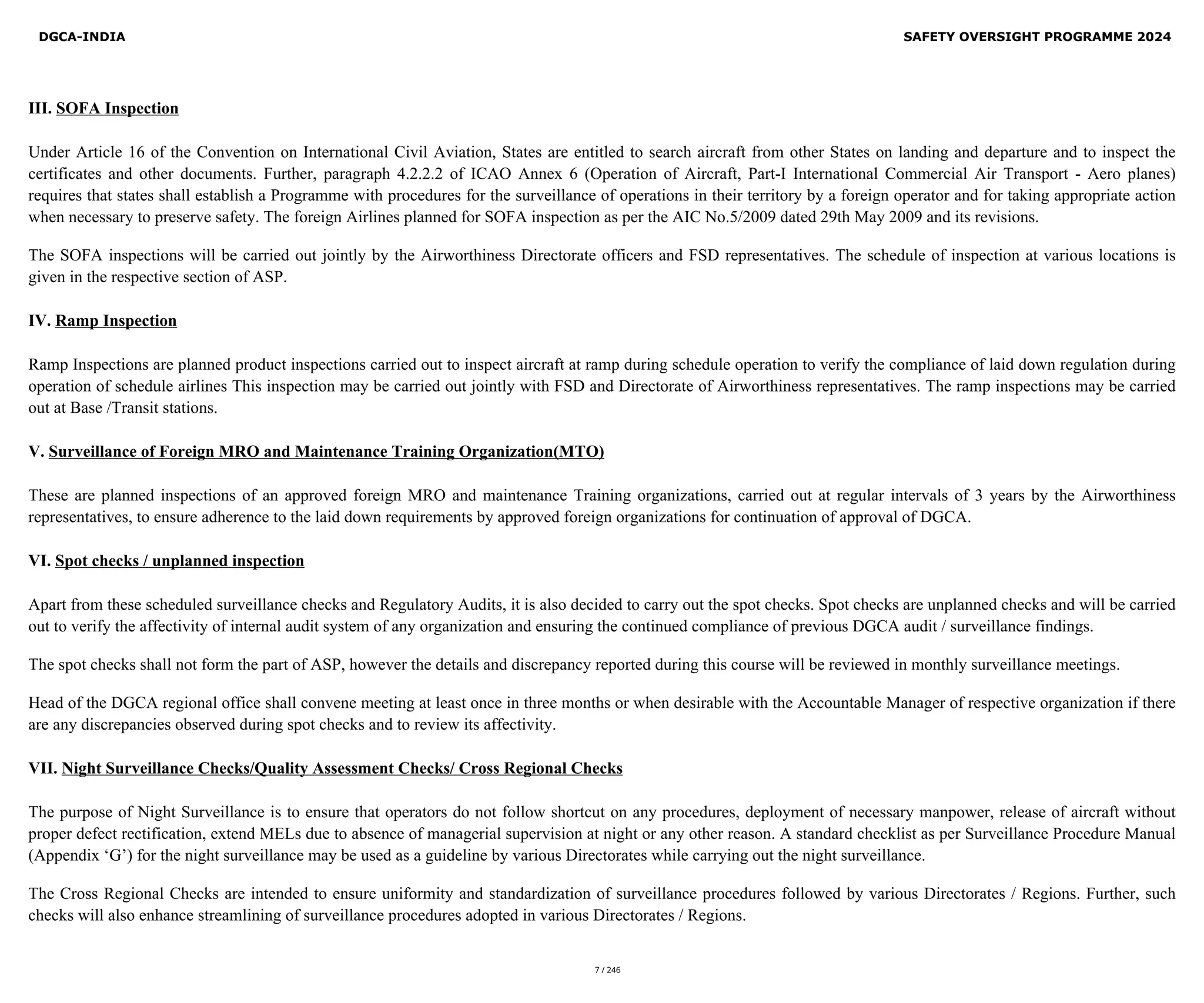 Asp 2024 dgca , govt of india for inspection of organistion | PDF