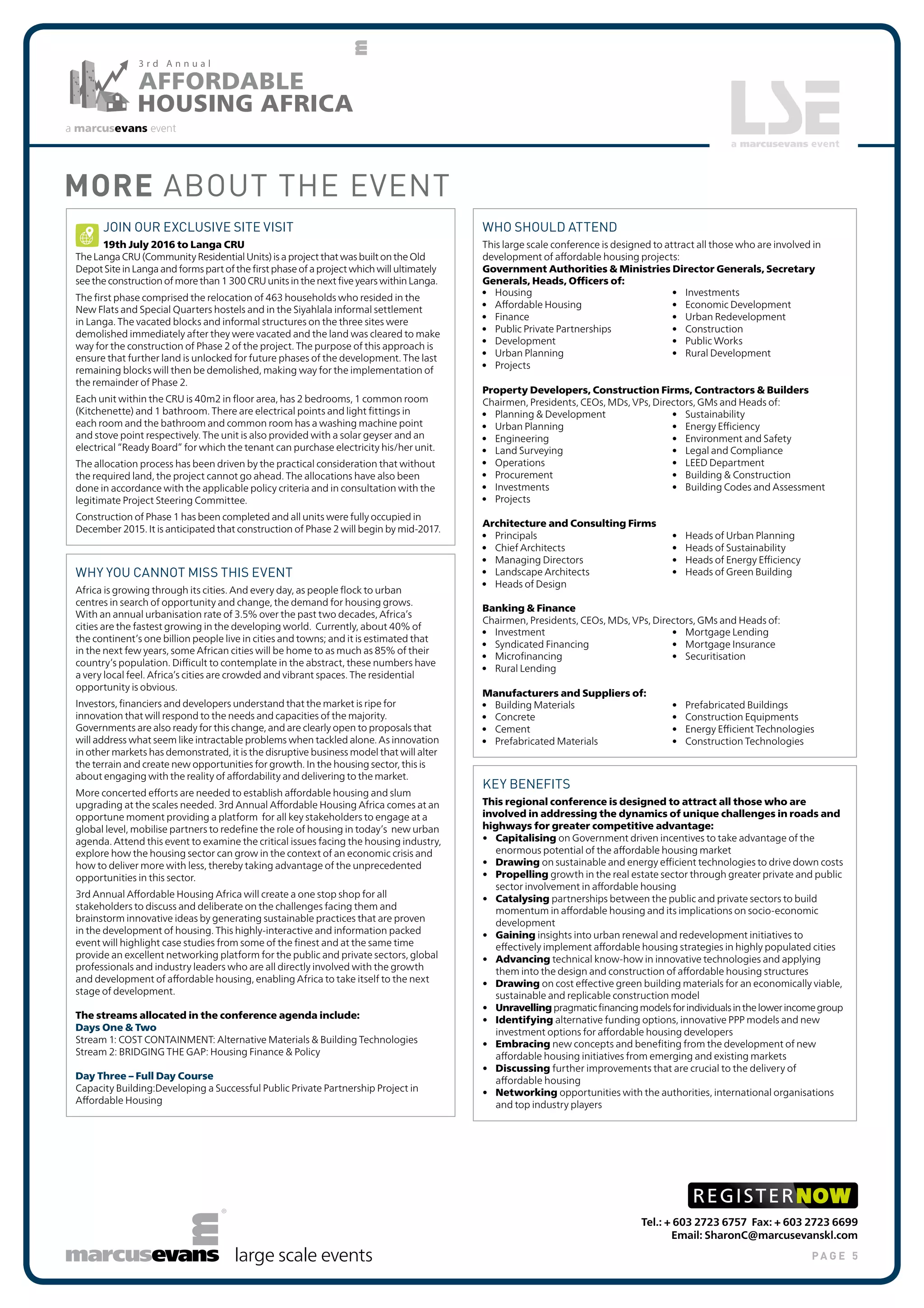 3rd Annual Affordable Housing Africa (APMSA) | PDF