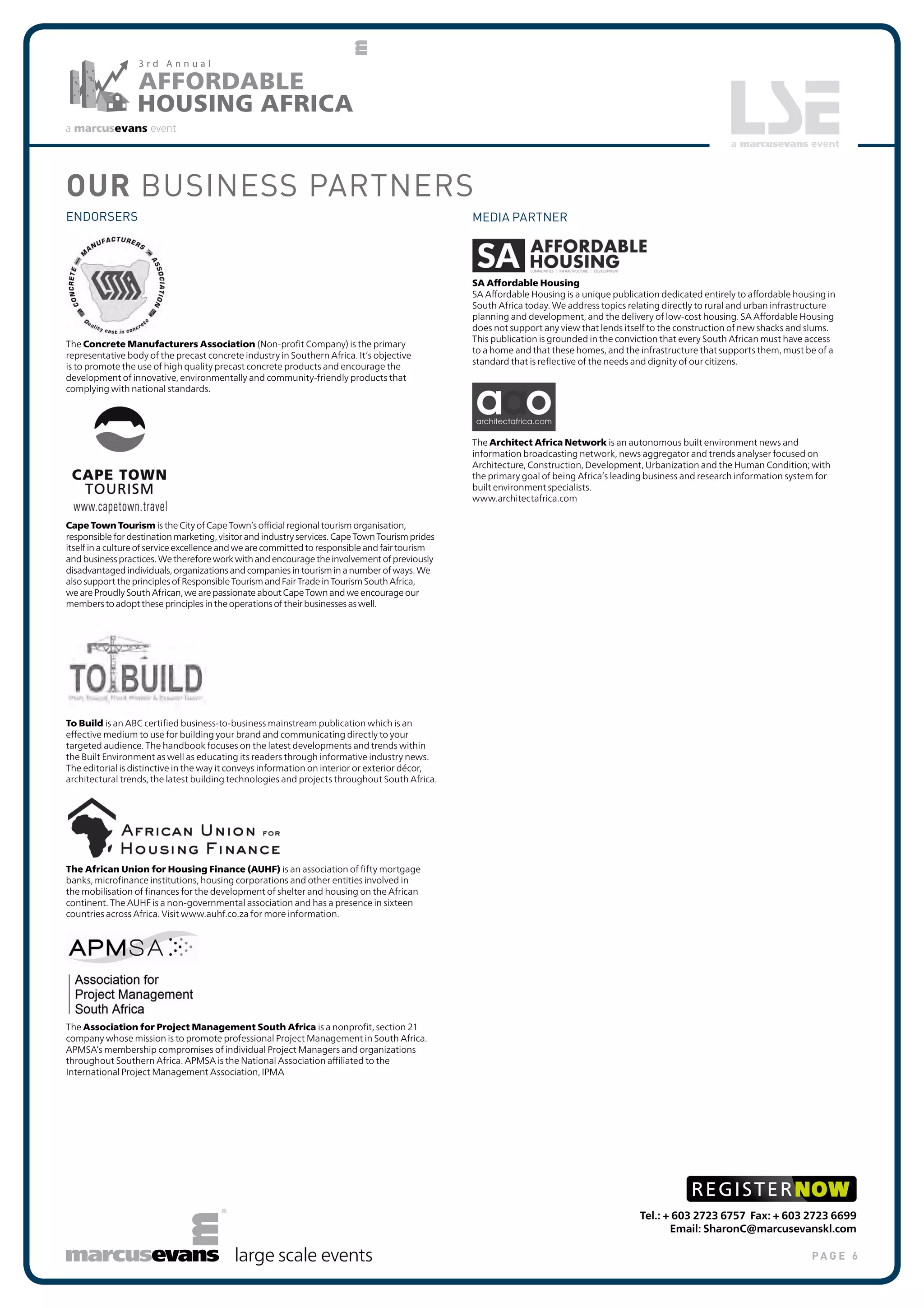 3rd Annual Affordable Housing Africa (APMSA) | PDF