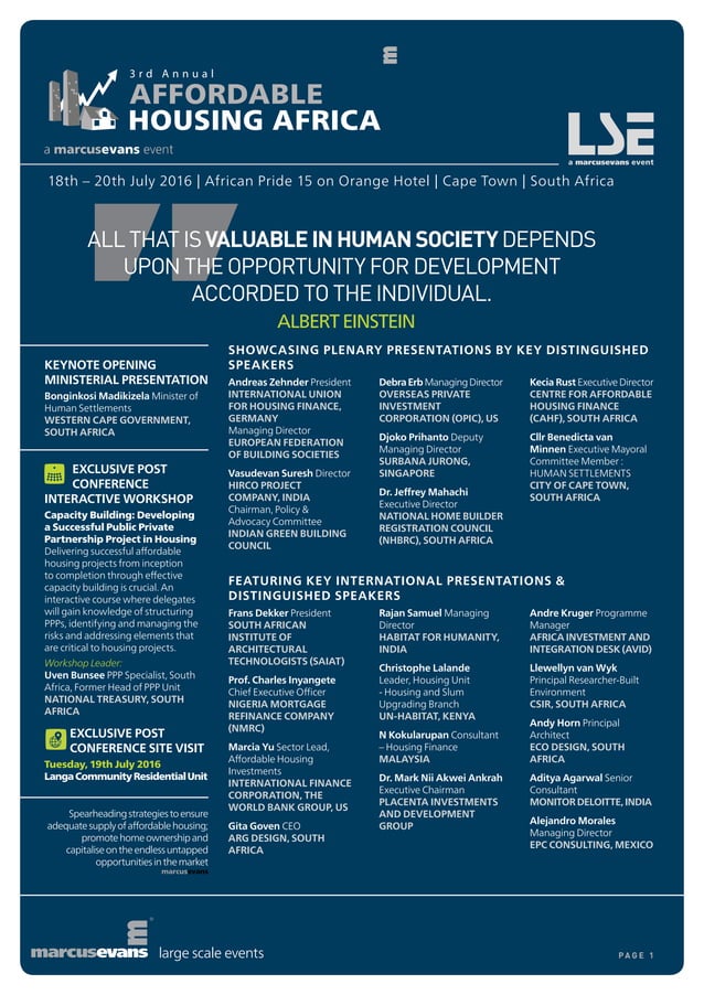 3rd Annual Affordable Housing Africa (APMSA) | PDF