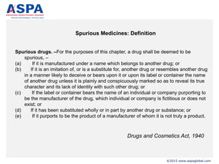 Authentication Solutions to stop the Scourge of Spurious Medicines | PPT