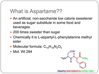 Aspartame product safety and risk management | PPTX