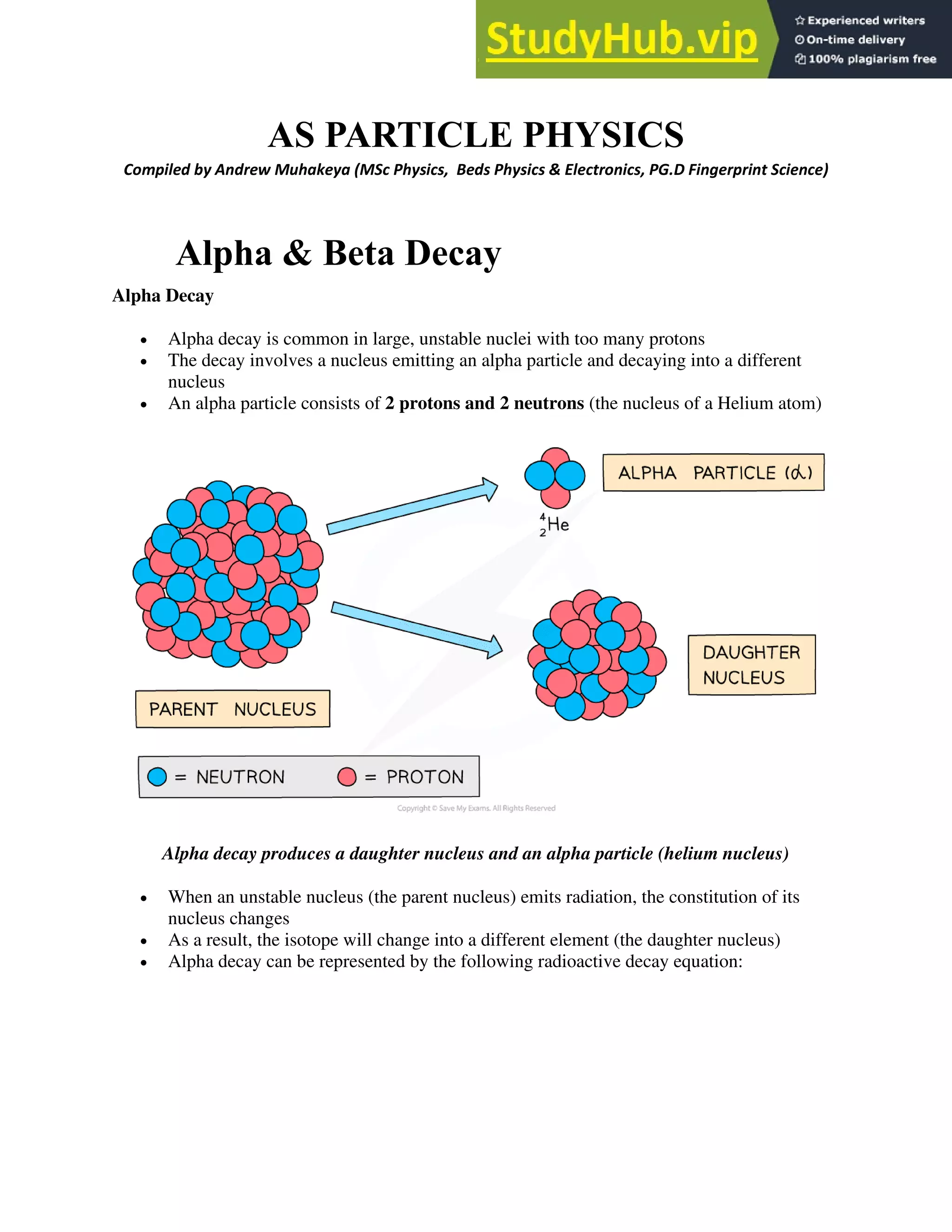 AS PARTICLE PHYSICS MODULE | PDF
