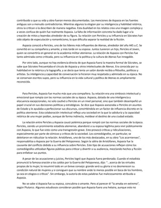 Aspasia de Mileto: Influencia femenina en la Antigua Grecia. Por Dante ...