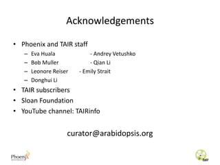 TAIR Presentation ASPB 2016 | PPTX