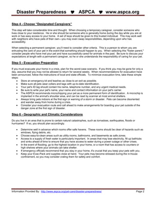 ASPCA - Pet Disaster Preparedness | PDF