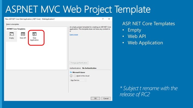 ASP.NET Core MVC + Web API with Overview (Post RC2) | PPTX