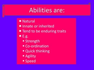 AS PE Skills, abilities and classification 2013 | PPTX