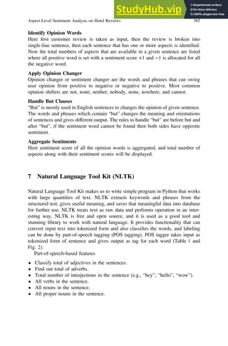 Aspect-Level Sentiment Analysis On Hotel Reviews | PDF