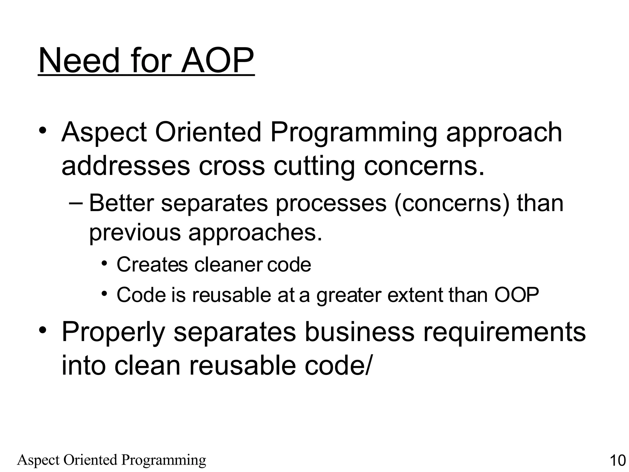 Aspect Oriented Programming Ppt