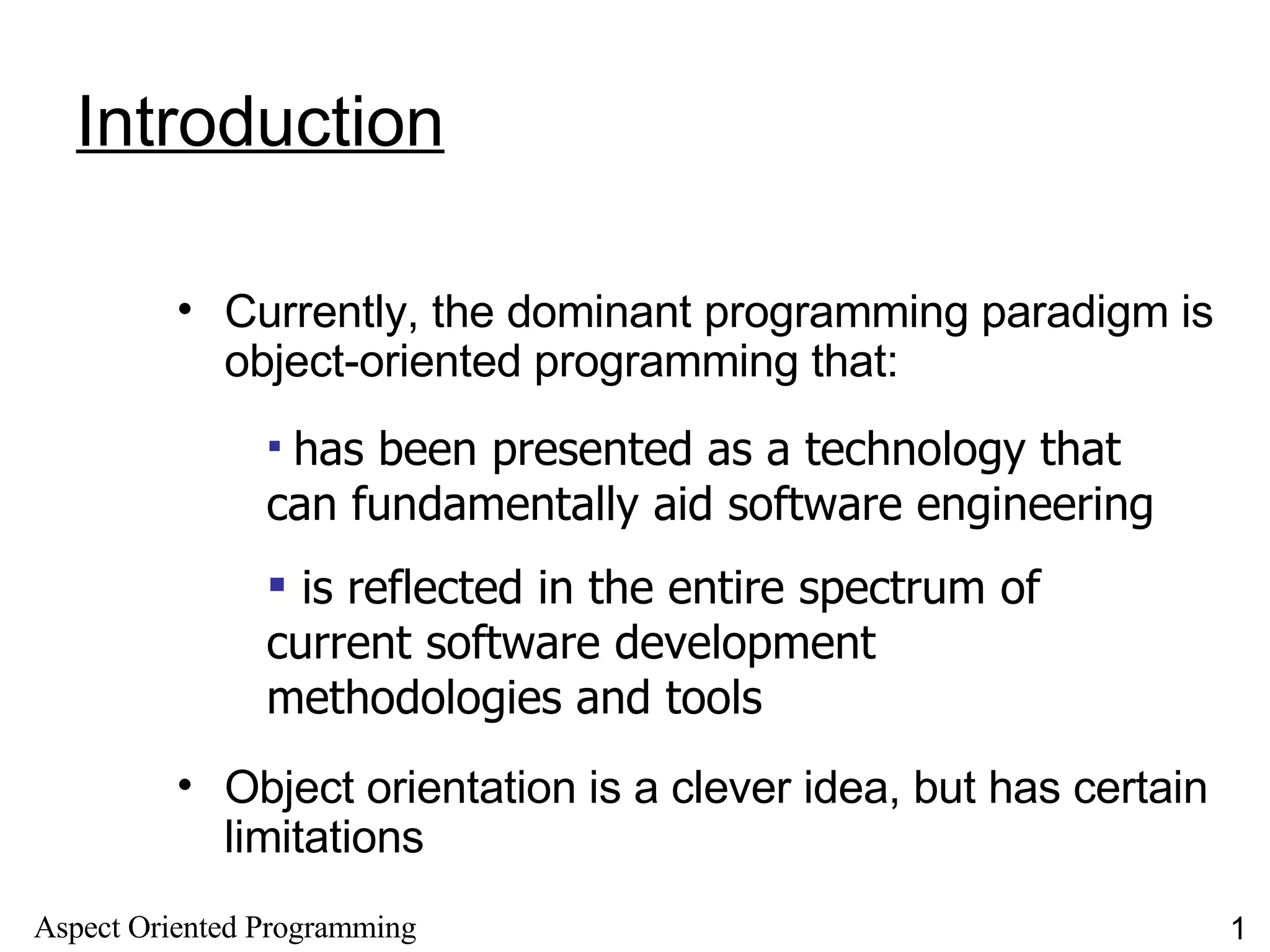 Aspect Oriented Programming Ppt