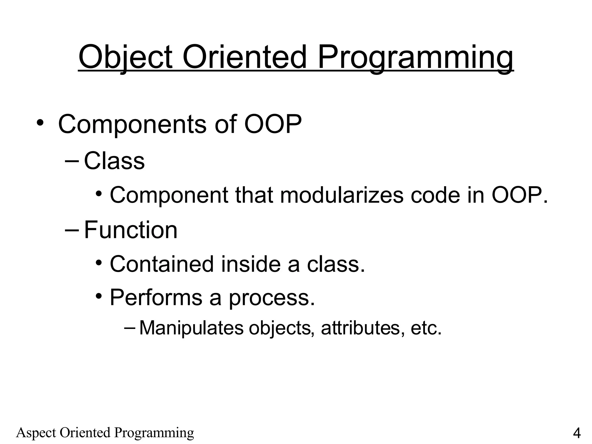 Aspect Oriented Programming Ppt
