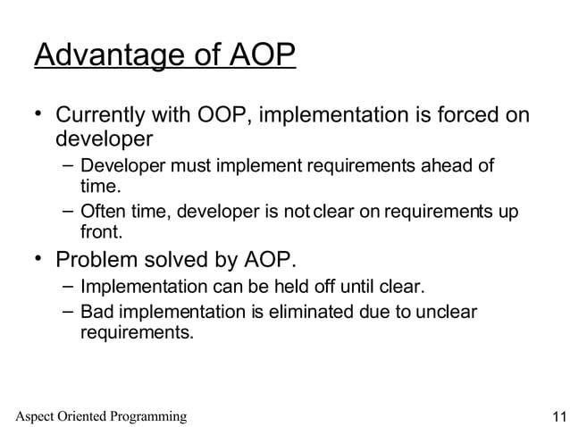 Aspect Oriented Programming Ppt