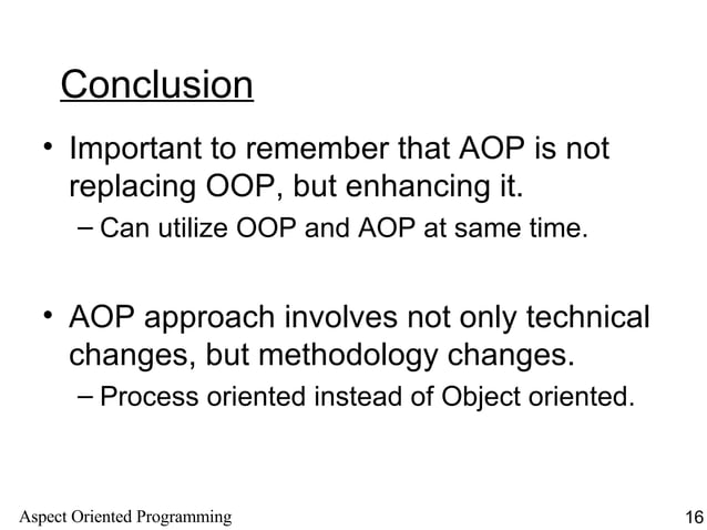 Aspect Oriented Programming Ppt