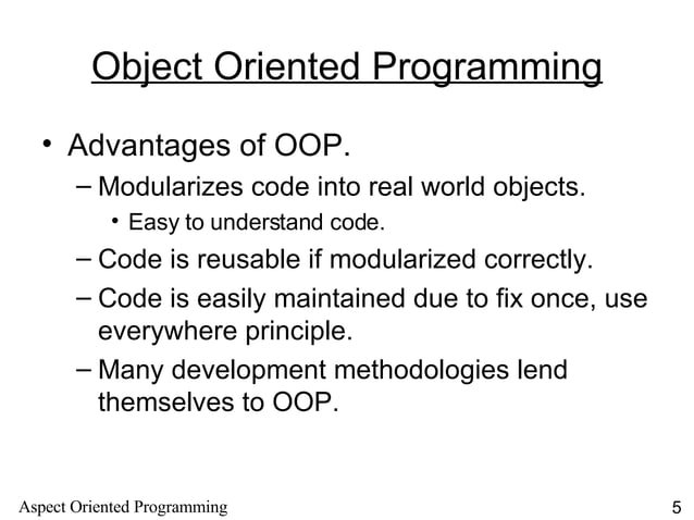 Aspect Oriented Programming Ppt