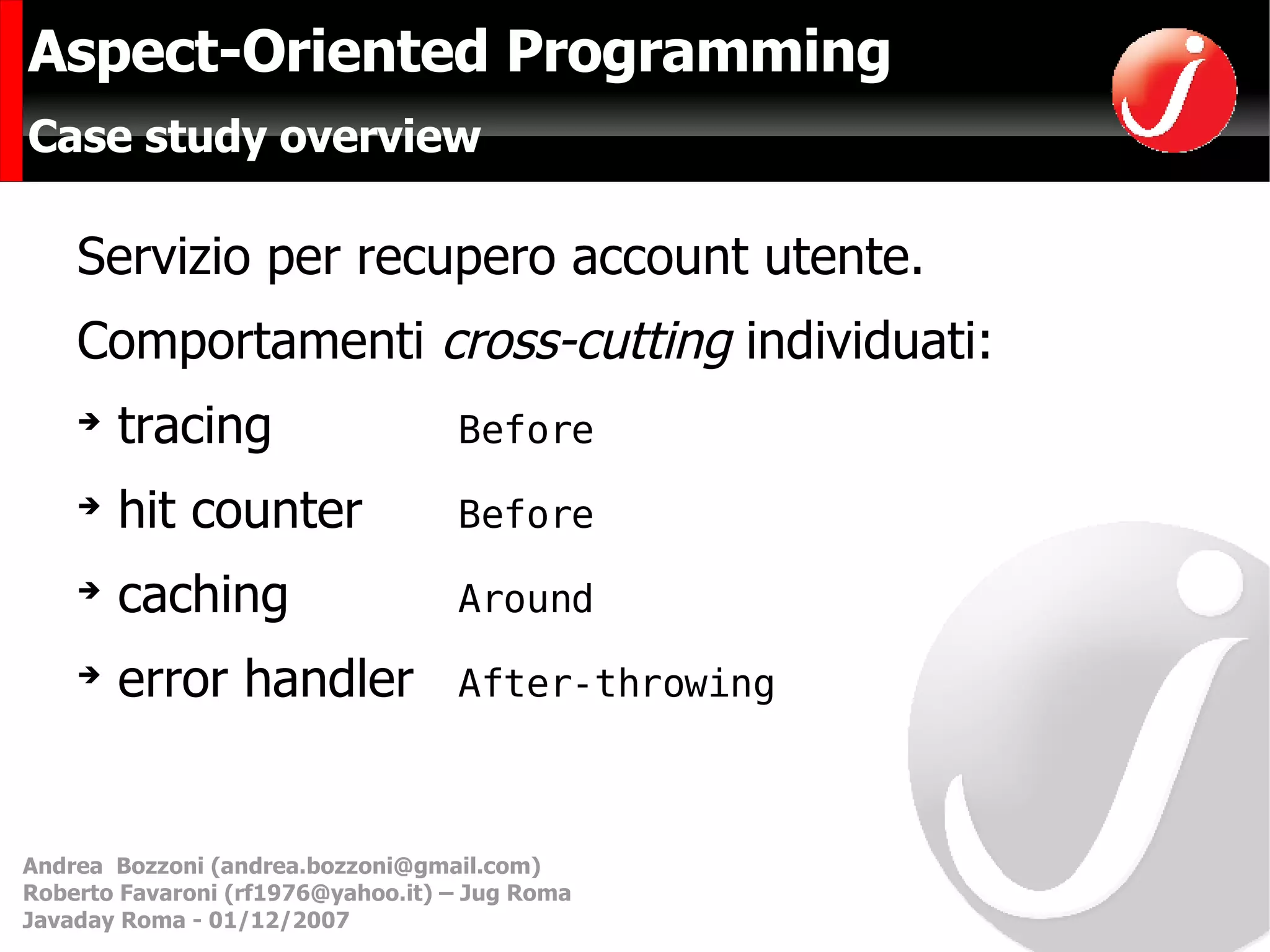 Aspect Oriented Programming Ppt