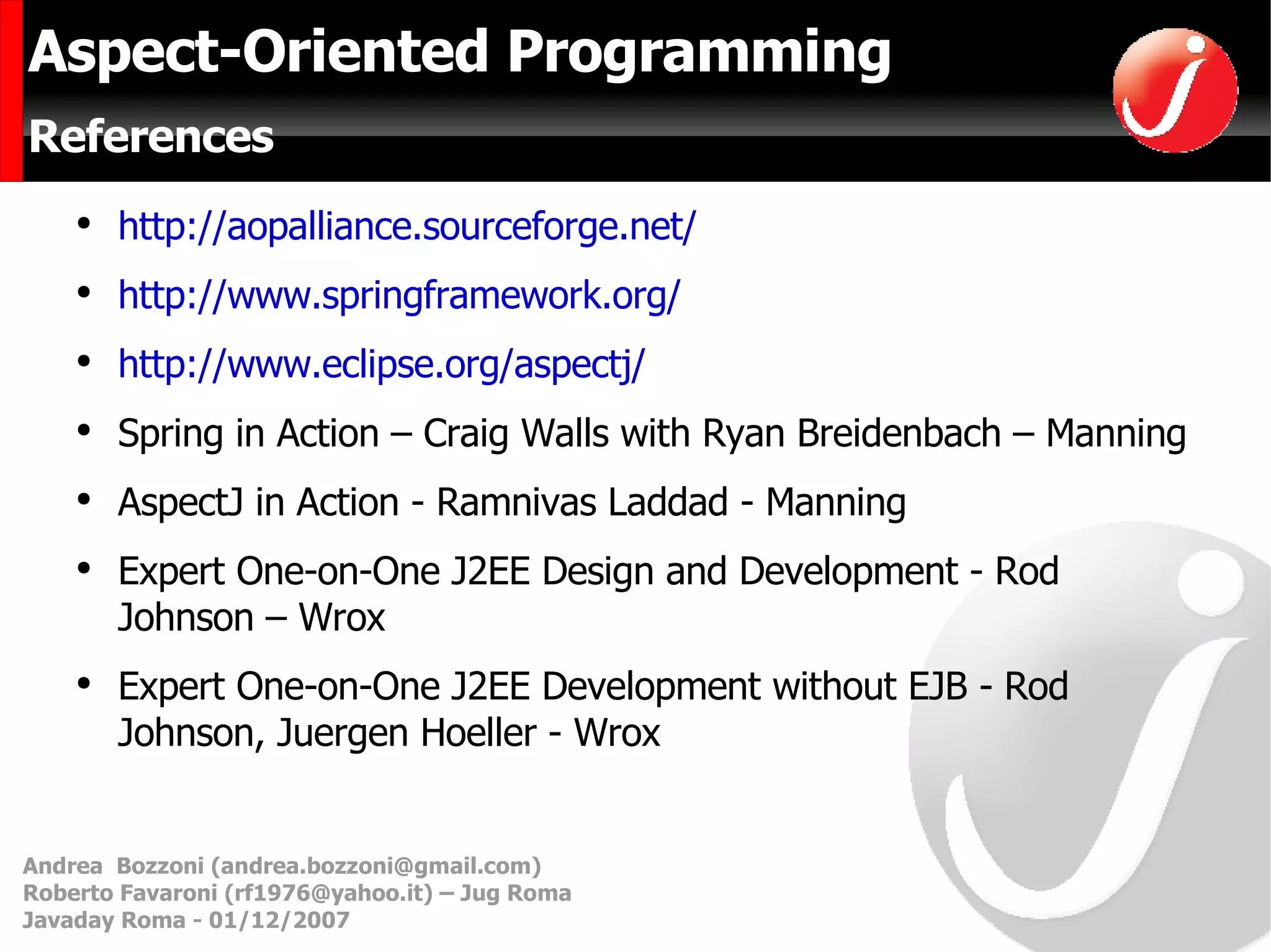 Aspect Oriented Programming Ppt