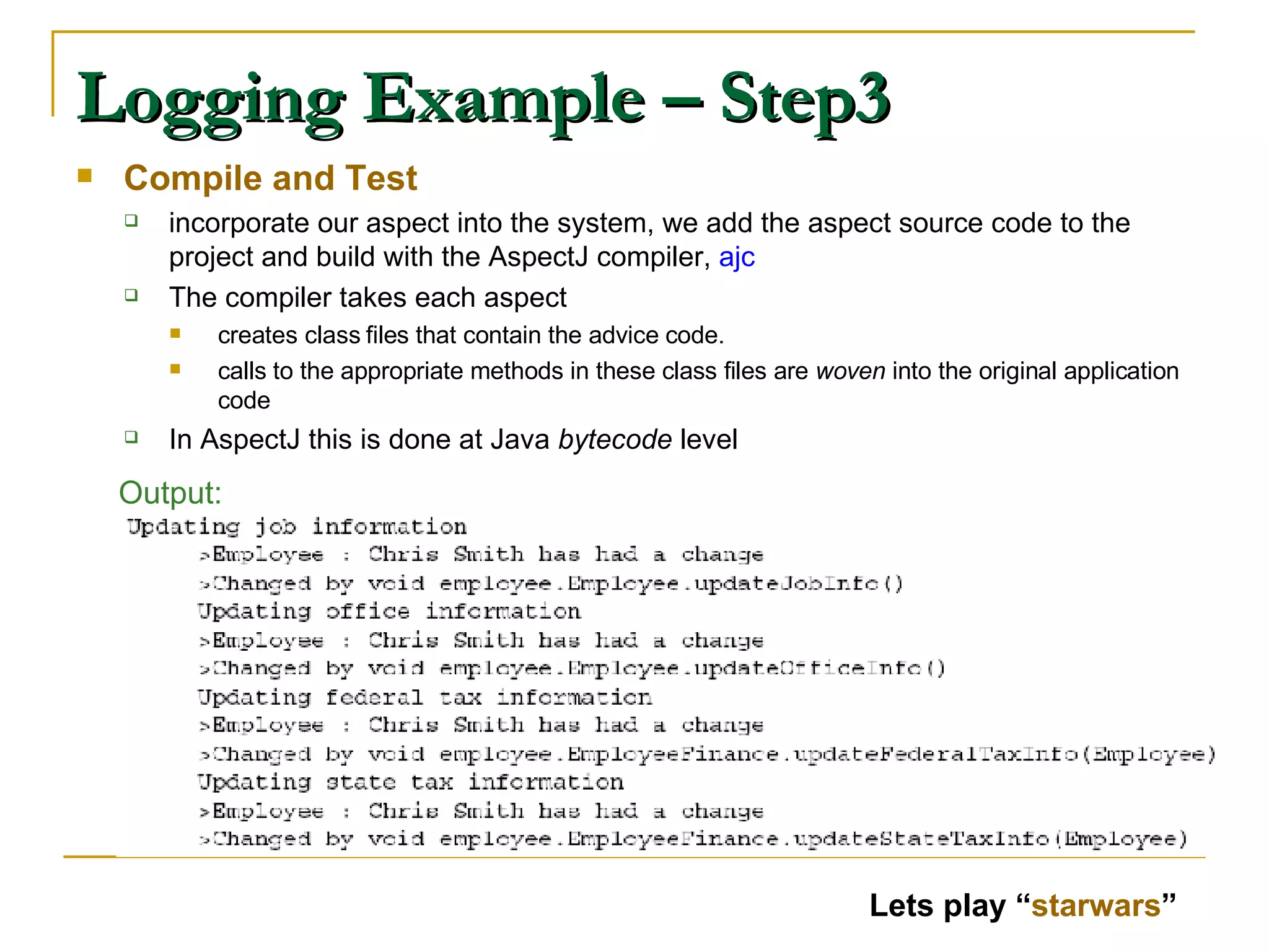 Aspect Oriented Software Development Ppt