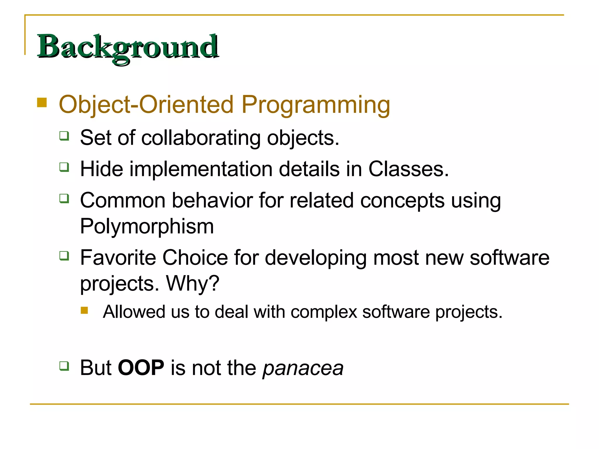 Aspect Oriented Software Development Ppt