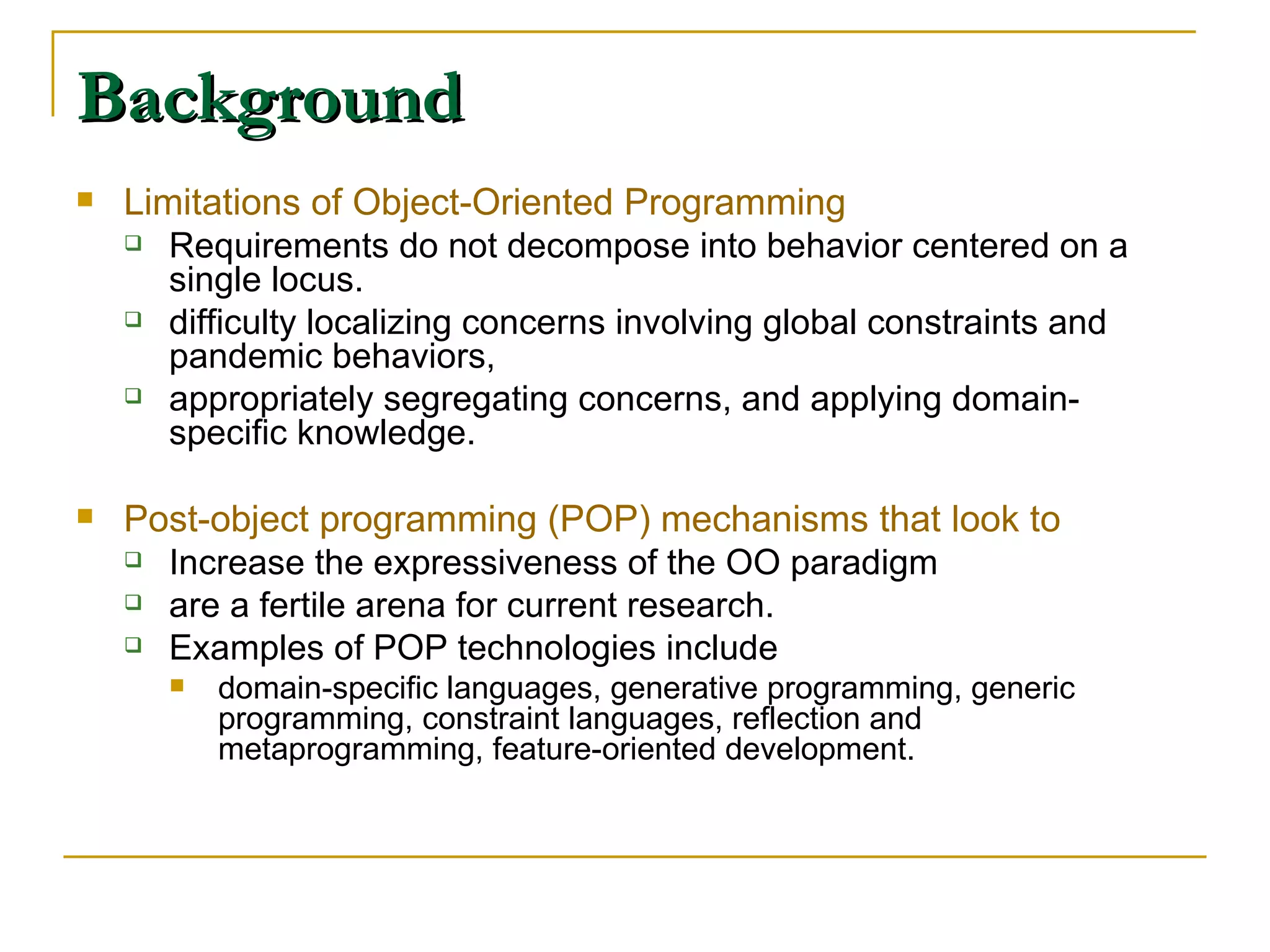 Aspect Oriented Software Development Ppt