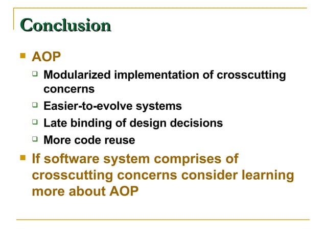 Aspect Oriented Software Development Ppt