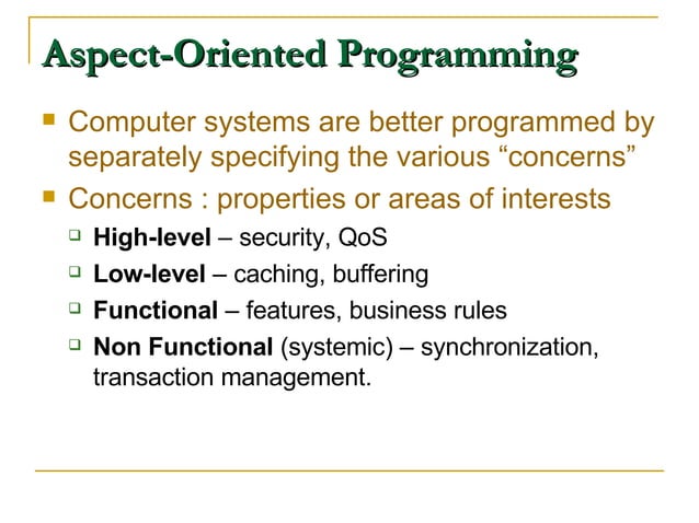 Aspect Oriented Software Development | PPT