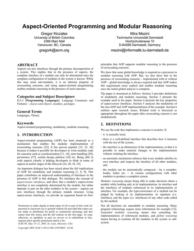 Aspect Oriented Programming | PDF Aspect Oriented Programming | PDF