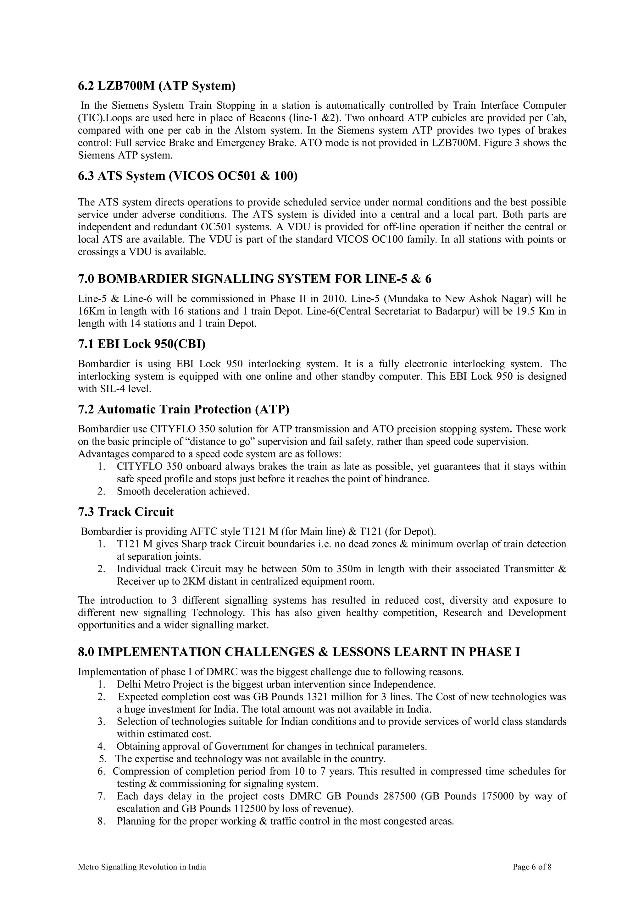 Metro Signalling Revolution in India | PDF