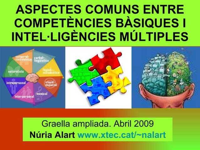Competències bàsiques i Intel·ligències Múltiples: aspectes comuns | PPT