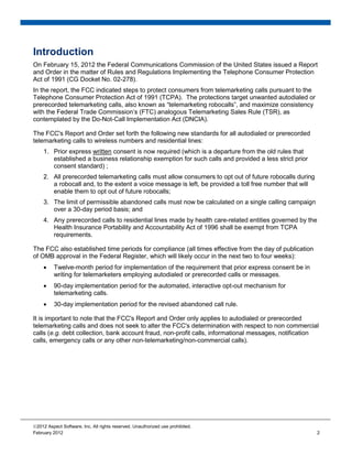 FCC Order (TCPA) Telecphone Consumer Protection Ac | PDF