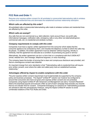 FCC Order (TCPA) Telecphone Consumer Protection Ac | PDF