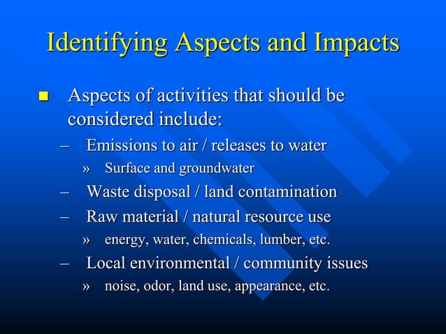 aspect_impact.pptx | Environment | Science