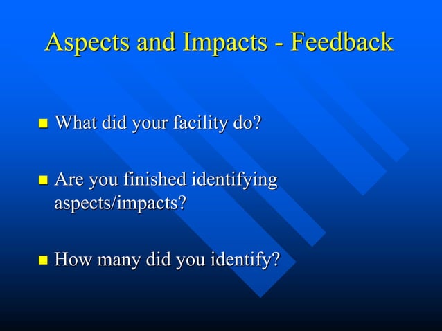 aspect_impact.pptx | Environment | Science