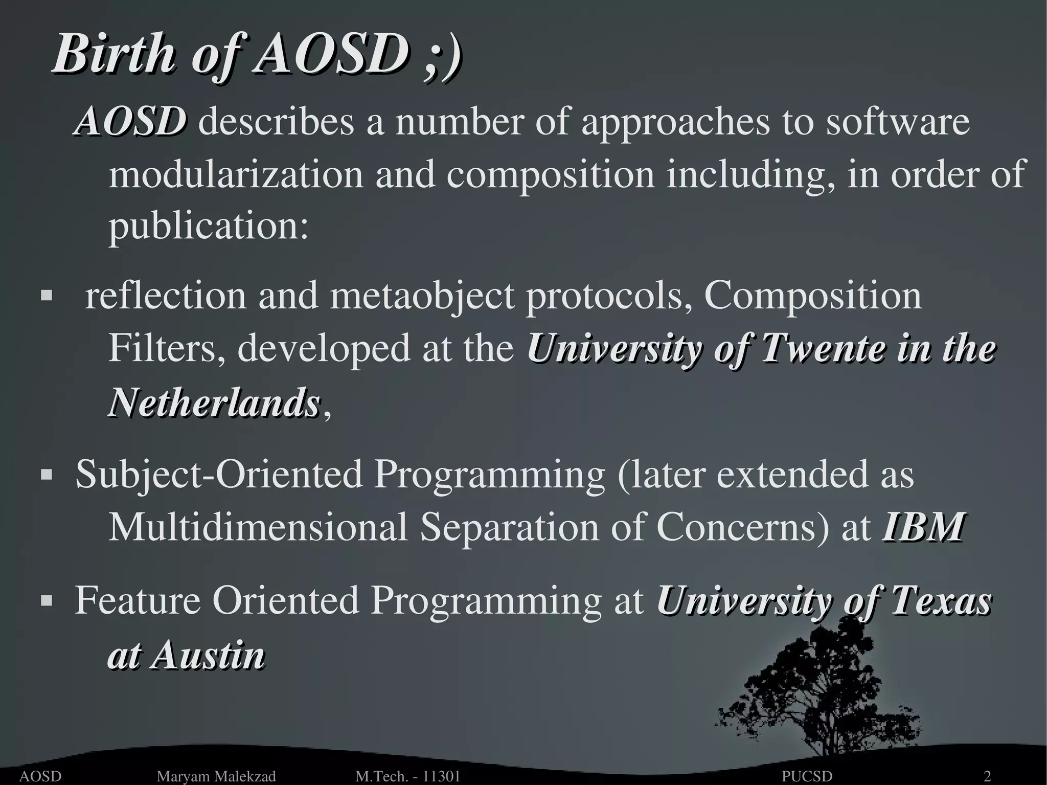 Aspect oriented software development | PDF