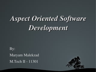 Aspect oriented software development | PDF