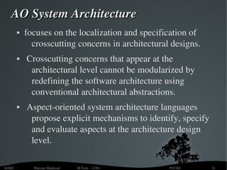 Aspect oriented software development | PDF