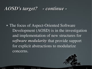 Aspect oriented software development | PDF