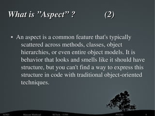 Aspect oriented software development | PDF