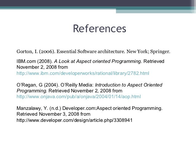 Aspect Oriented Architecture