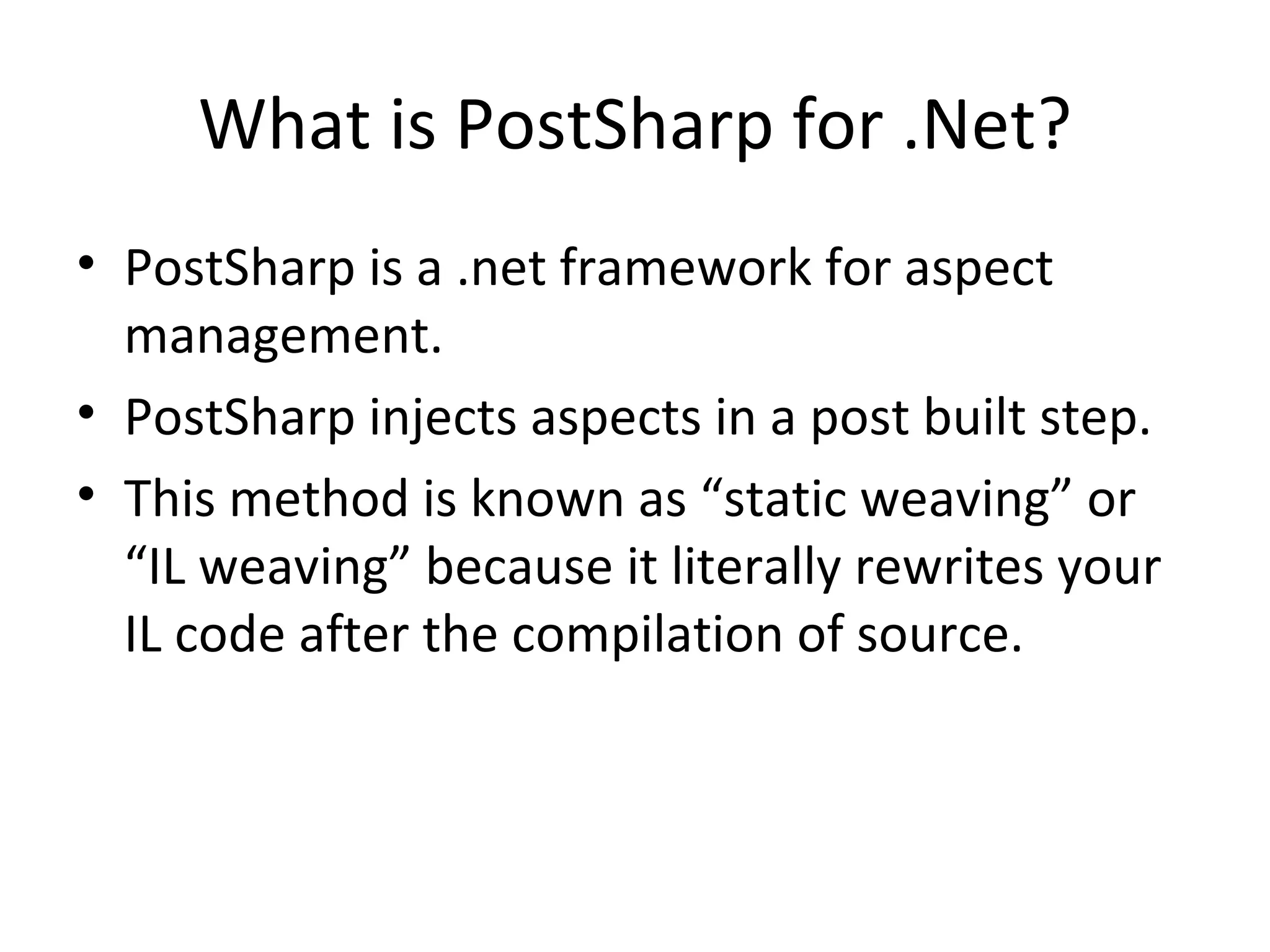 Aspect Oriented Programming In Net 