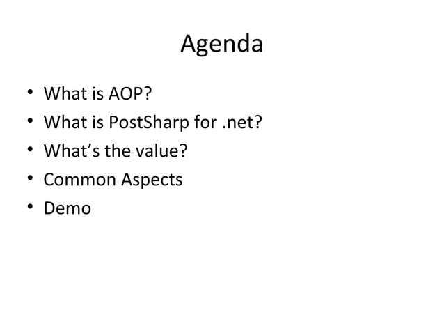 Aspect Oriented Programming In Net