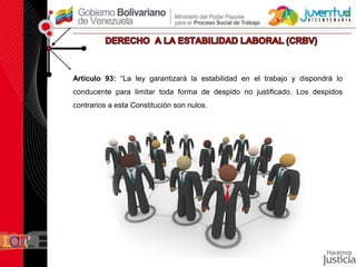 Aspectos Administrativos de la Estabilidad e Inamovilidad Laboral. | PPT